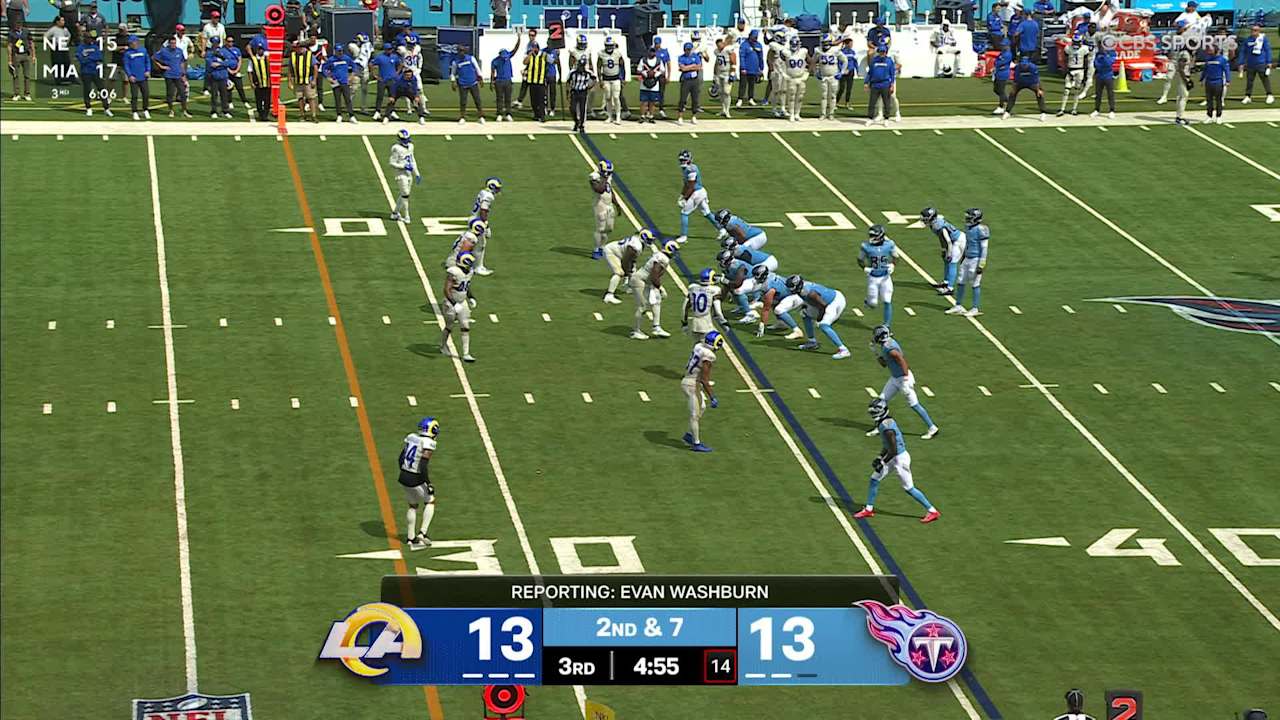 Los Angeles Rams outside linebacker Josaiah Stewart overpowers Titans ...