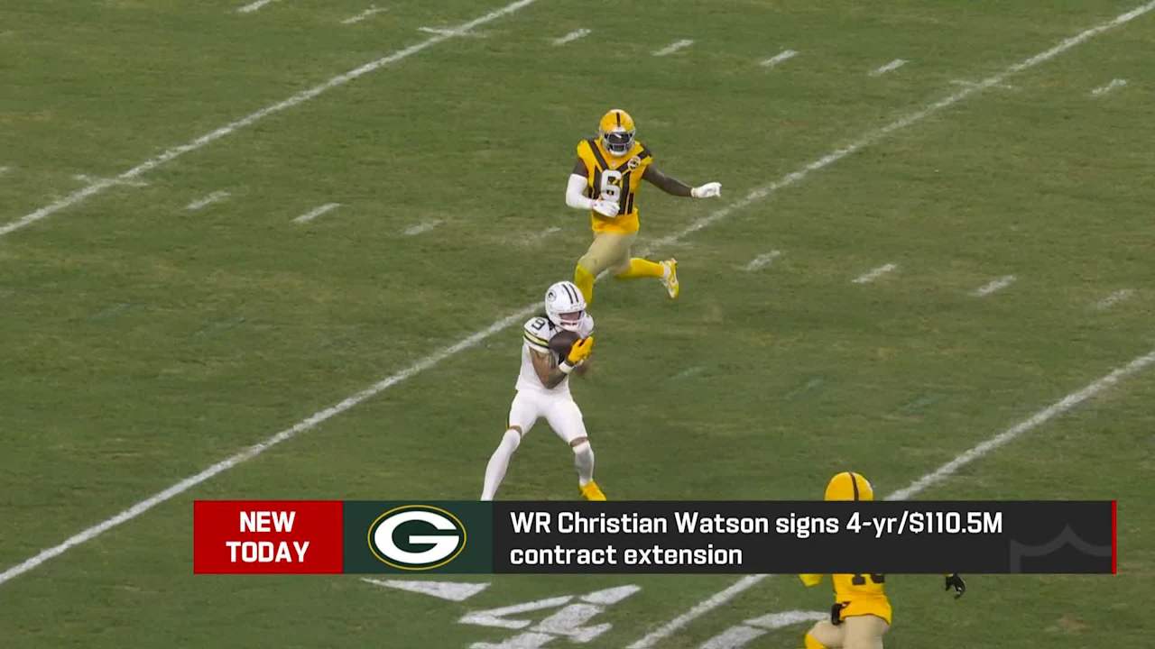 Green Bay Packers wide receiver Christian Watson signs 4-year/$110.5 ...