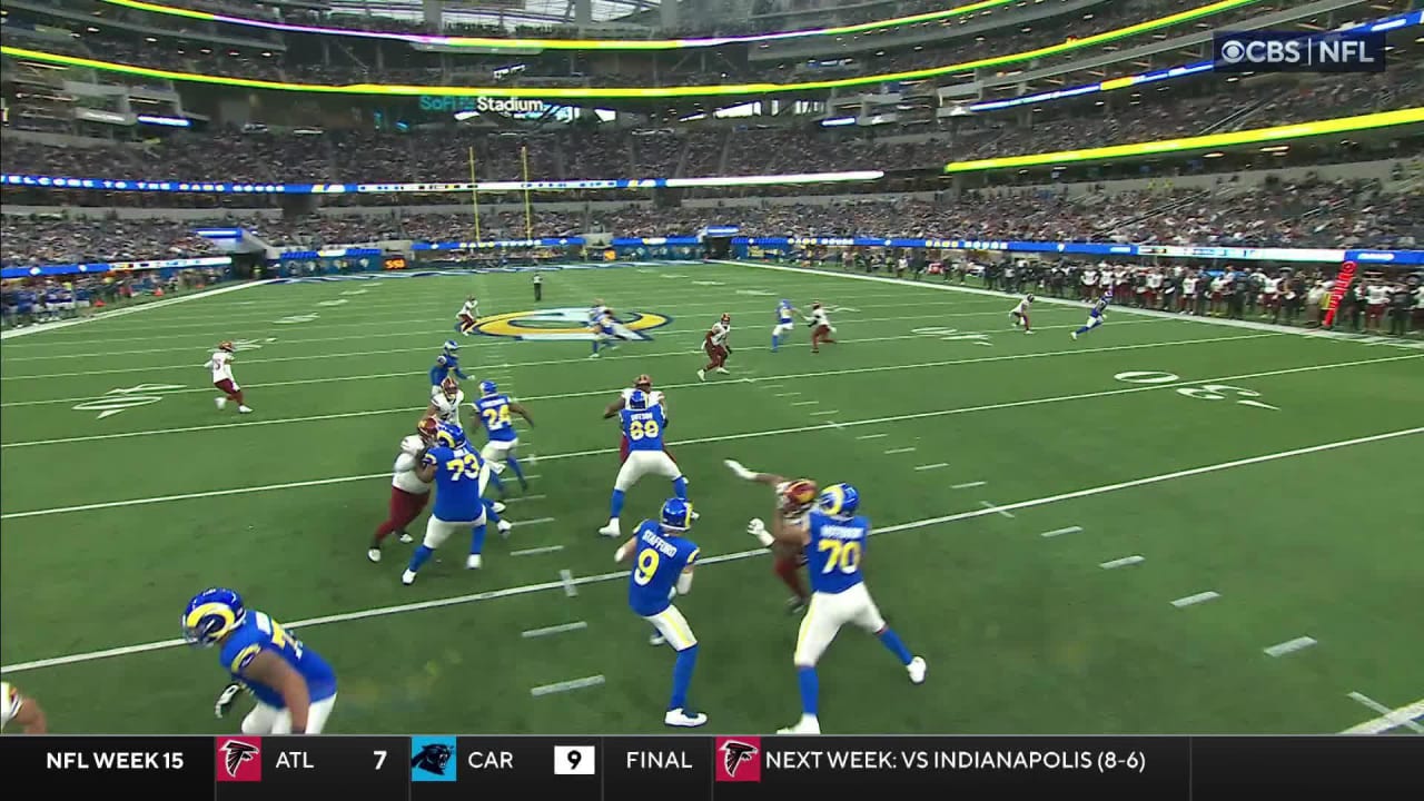 Washington Commanders defensive lineman DaRon Payne sacks Los Angeles ...