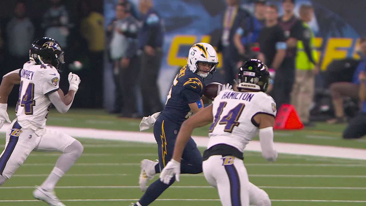 Los Angeles Chargers quarterback Justin Herbert's first pass of 'MNF ...