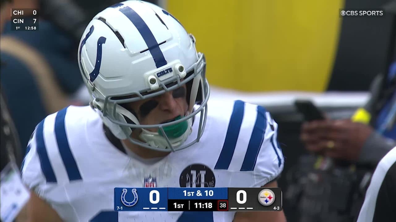Indianapolis Colts quarterback Daniel Jones' 36-yard connection with wide receiver Alec Pierce ...