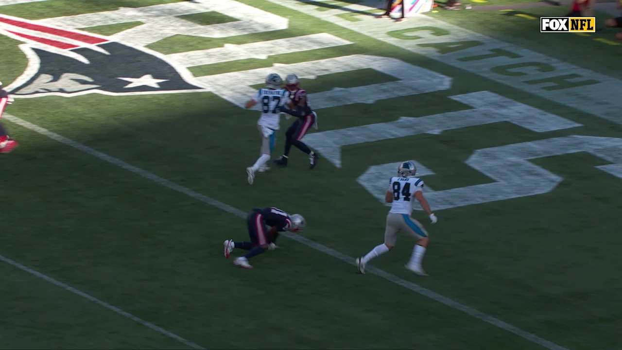 Carolina Panthers quarterback Andy Dalton tosses 2-yard TD pass to tight end Mitchell Evans vs ...