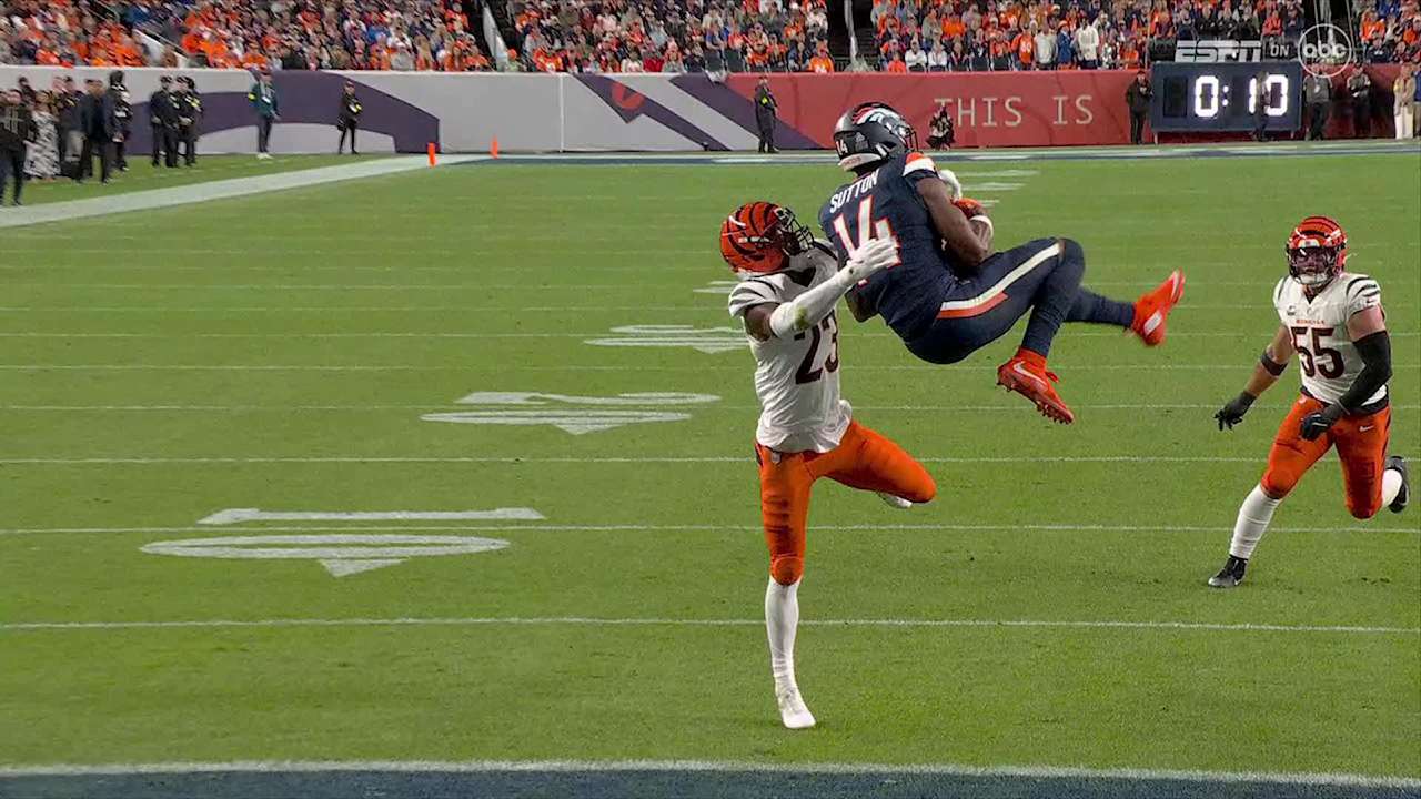 Denver Broncos quarterback Bo Nix's 20-yard touchdown laser hits wide ...