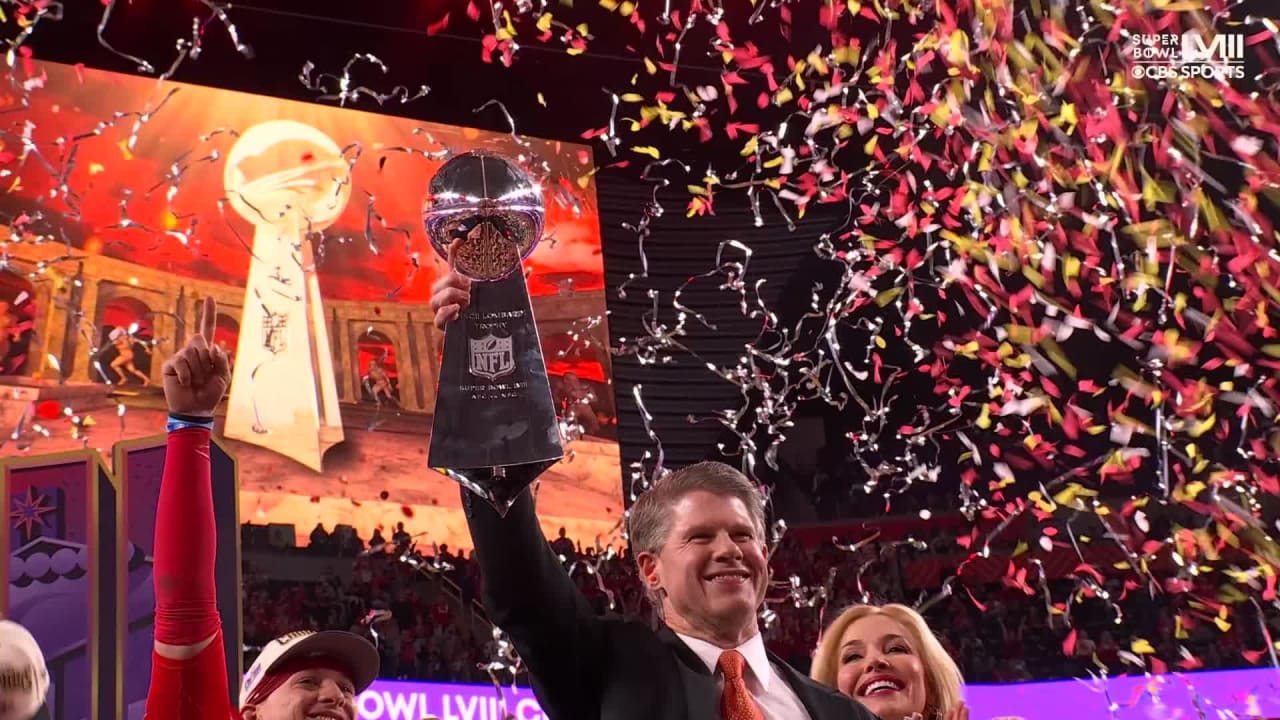 Kansas City Chiefs presented with the Lombardi Trophy after winning ...