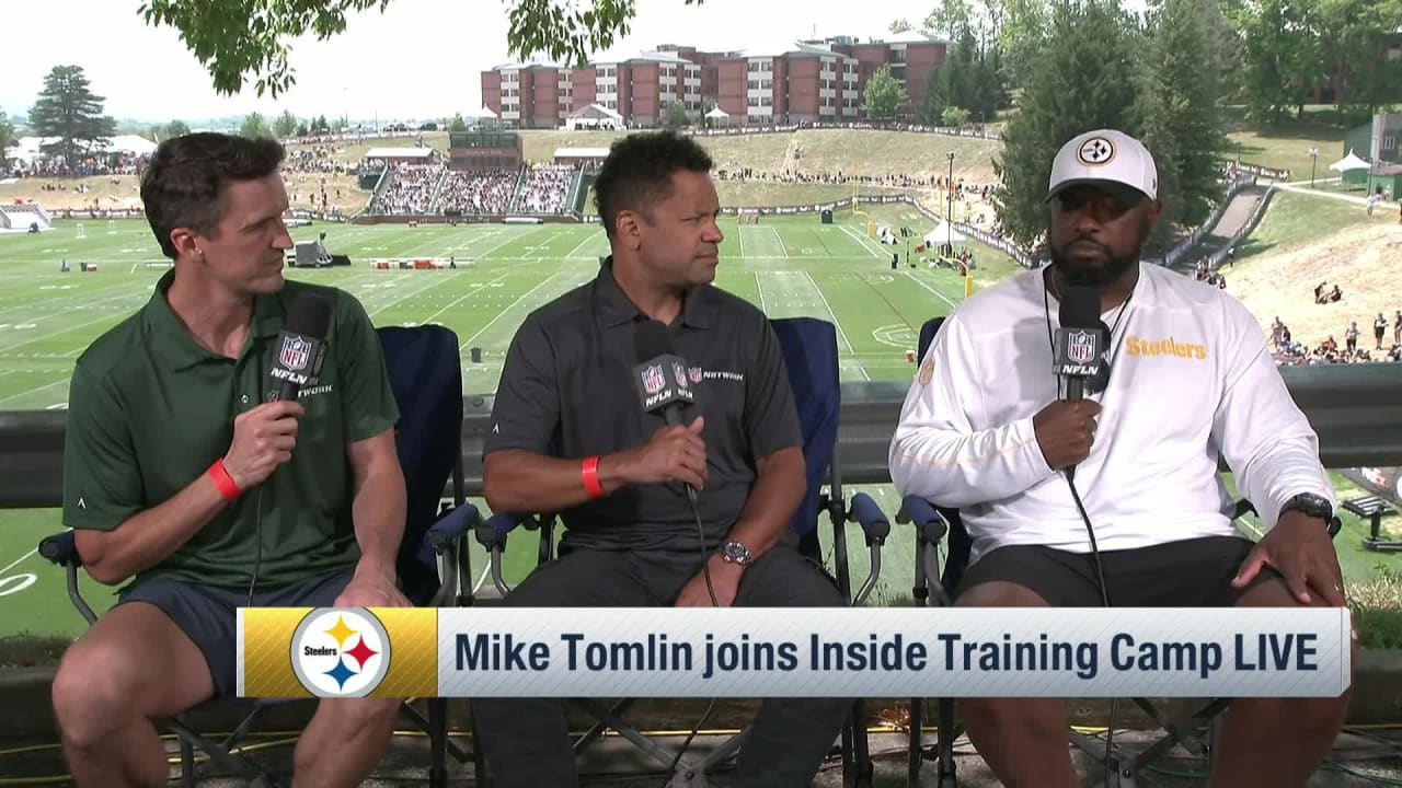 Pittsburgh Steelers head coach Mike Tomlin talks to NFL Network's Rhett ...