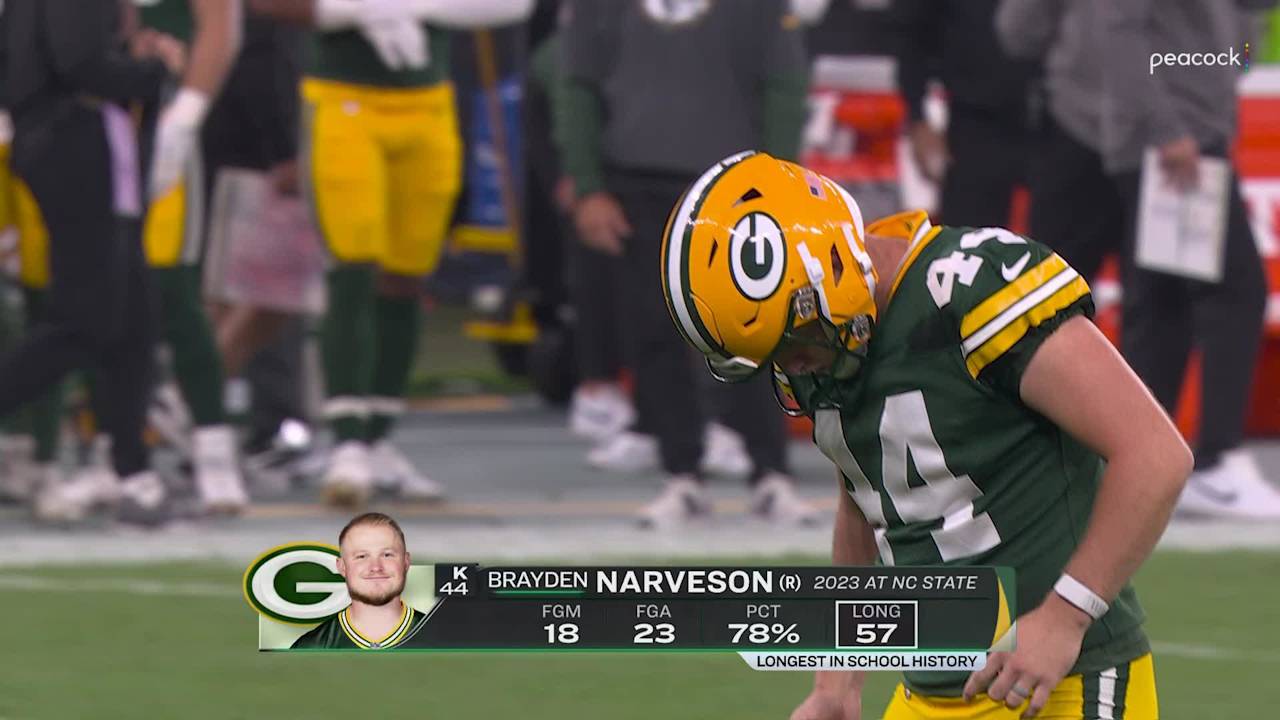 Green Bay Packers rookie kicker Brayden Narveson’s 31-yard field goal ...