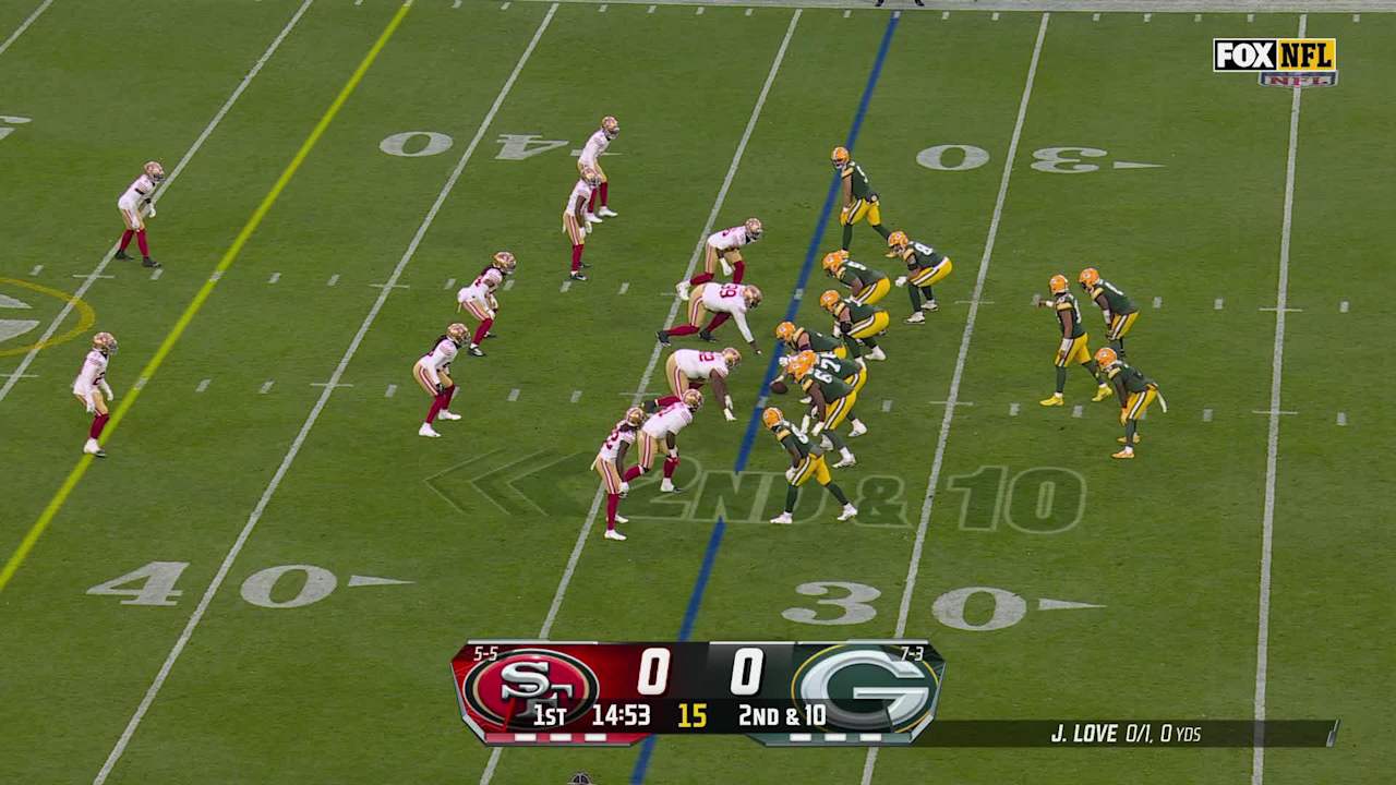 Green Bay Packers' running back Josh Jacobs hits the spin move on 18 ...