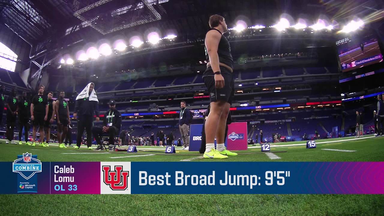 Tackle Caleb Lomu records 9'5" broad, 39" vertical jump at 2026 combine