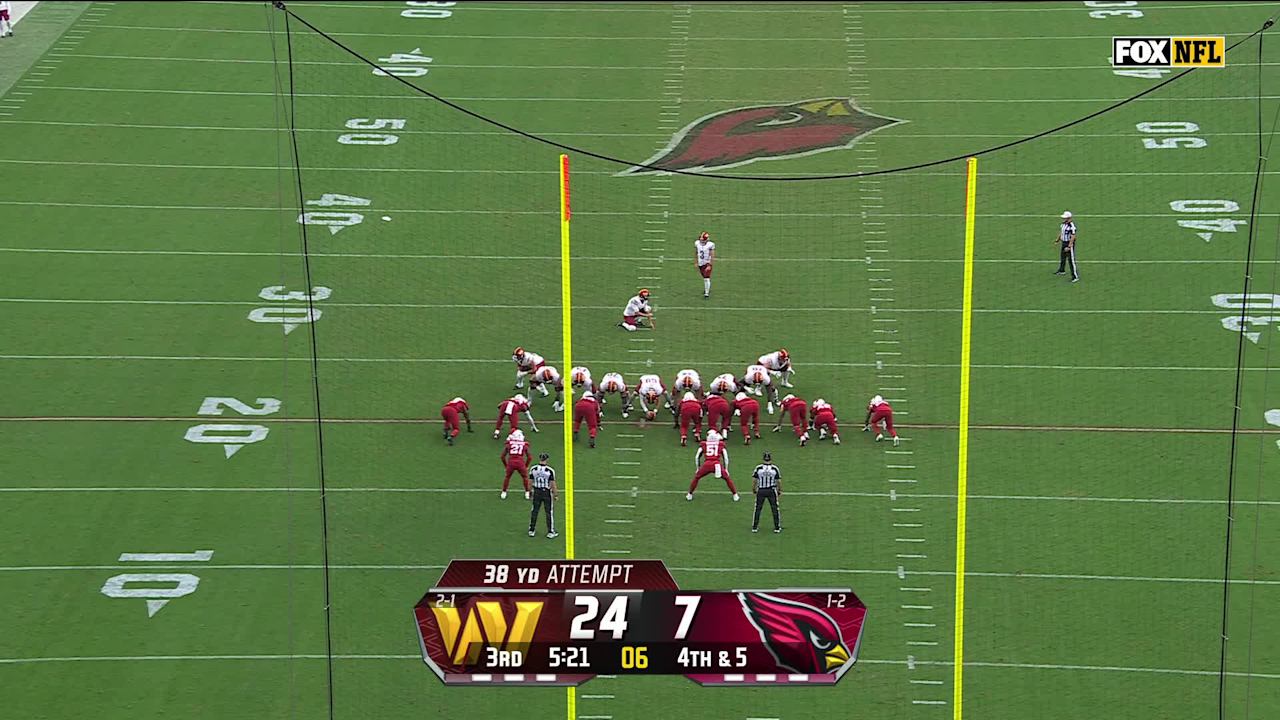 Washington Commanders kicker Austin Seibert's 38-yard field goal boosts ...