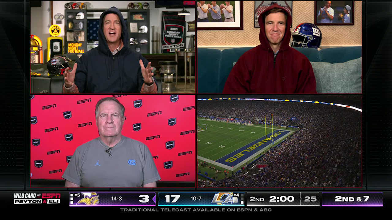 Eli and Peyton Manning say farewell to former head coach Bill Belichick in style