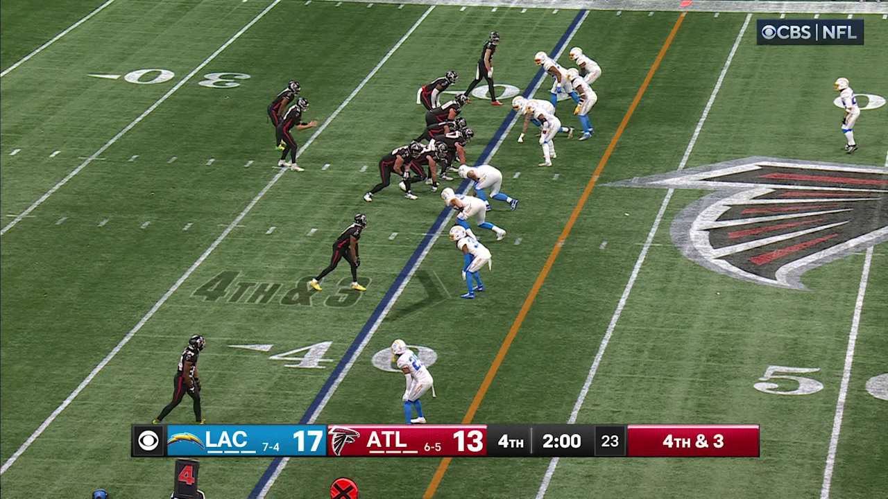 Los Angeles Chargers' defensive back Ja'Sir Taylor's fourth-down ...
