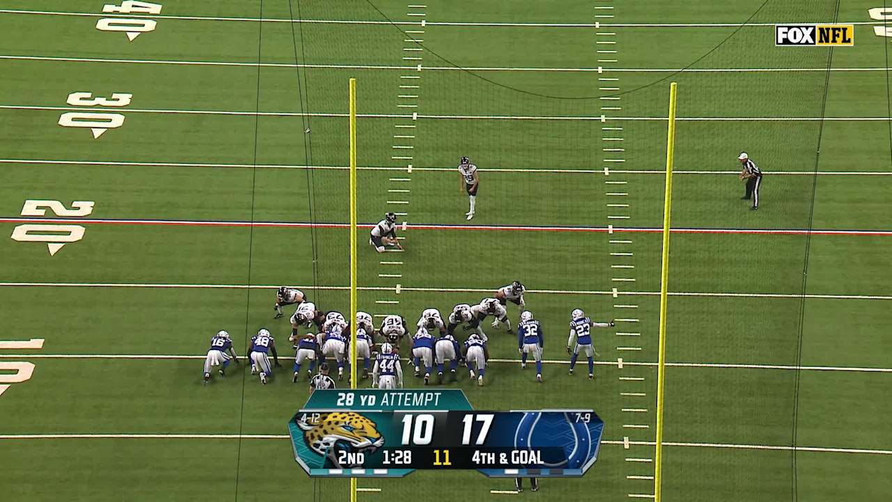 Jacksonville Jaguars kicker Cam Little's 28-yard field goal chops ...