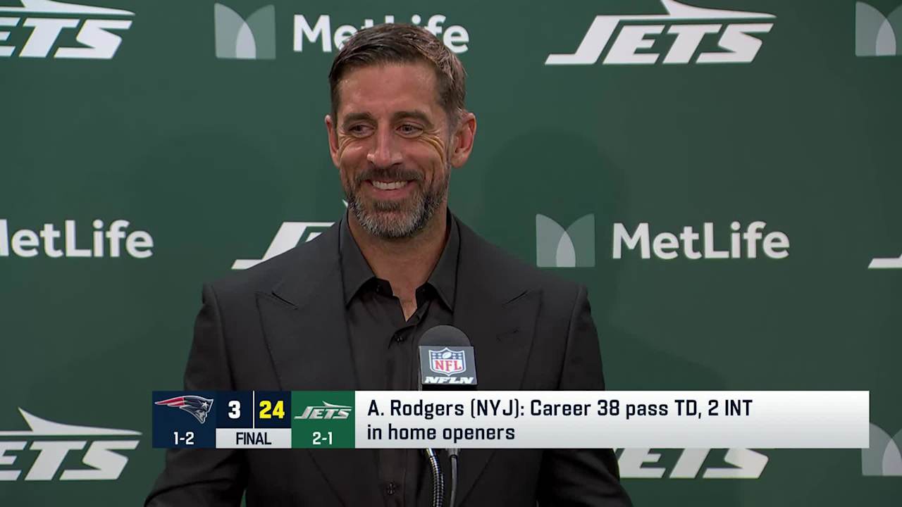 New York Jets quarterback Aaron Rodgers downplays sideline interaction ...
