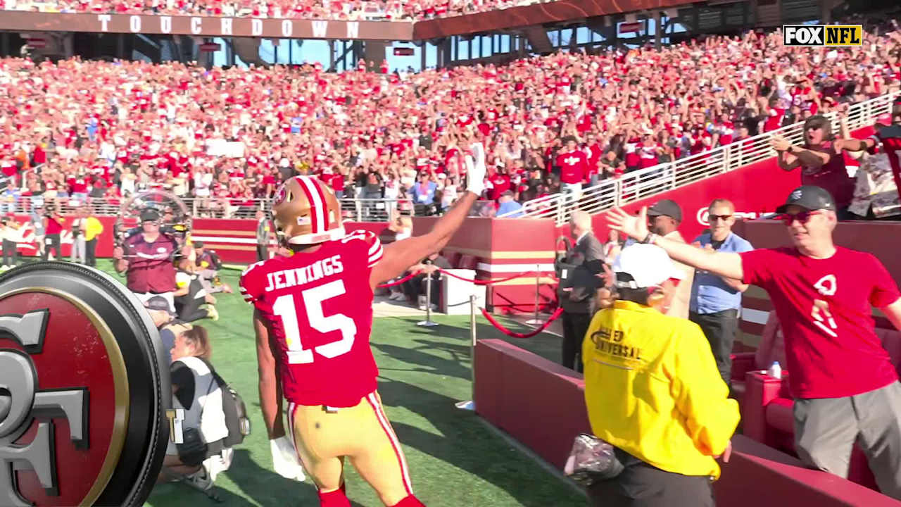San Francisco 49ers quarterback Mac Jones' touchdown pass to wide ...