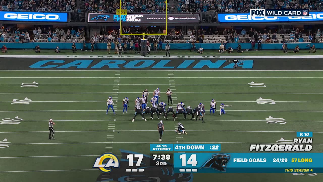 Carolina Panthers kicker Ryan Fitzgerald's 46-yard FG makes it a 17-17 ...