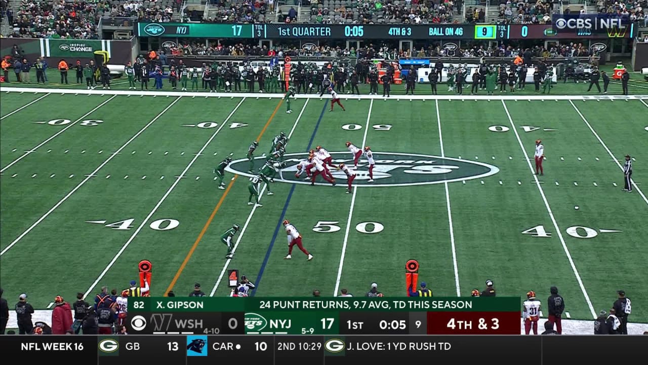 Washington Commanders punter Tress Way's punt pins New York Jets inside ...