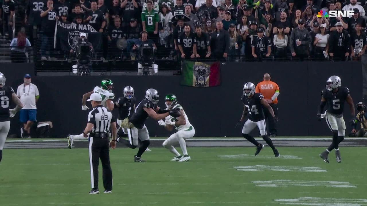 Can't-Miss Play: Las Vegas Raiders linebacker Robert Spillane tracks down New York Jets ...