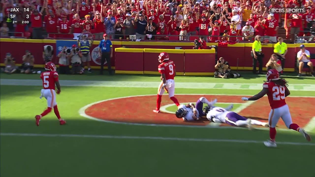 Kansas City Chiefs quarterback Patrick Mahomes' fourth touchdown pass of 2025 hits wide receiver ...