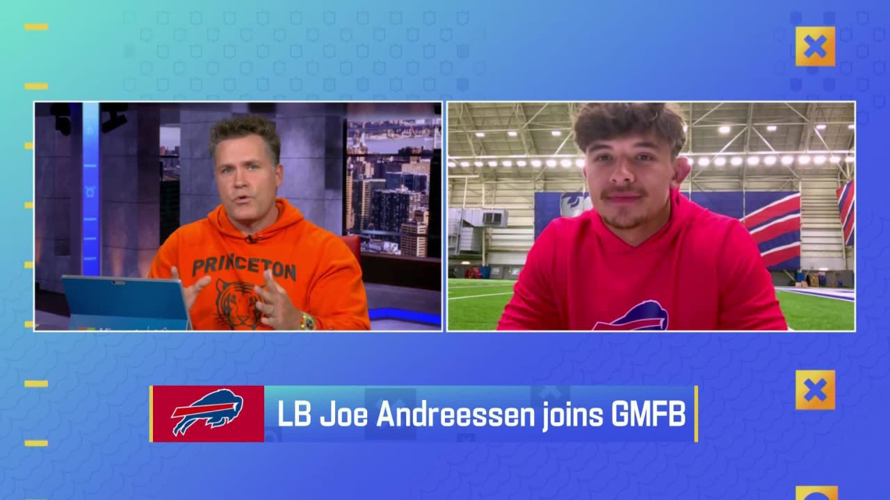 Buffalo Bills linebacker Joe Andreessen reacts to making Buffalo's 53 ...