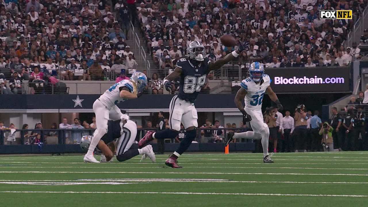 Dallas Cowboys wide receiver CeeDee Lamb's first catch vs. Detroit ...
