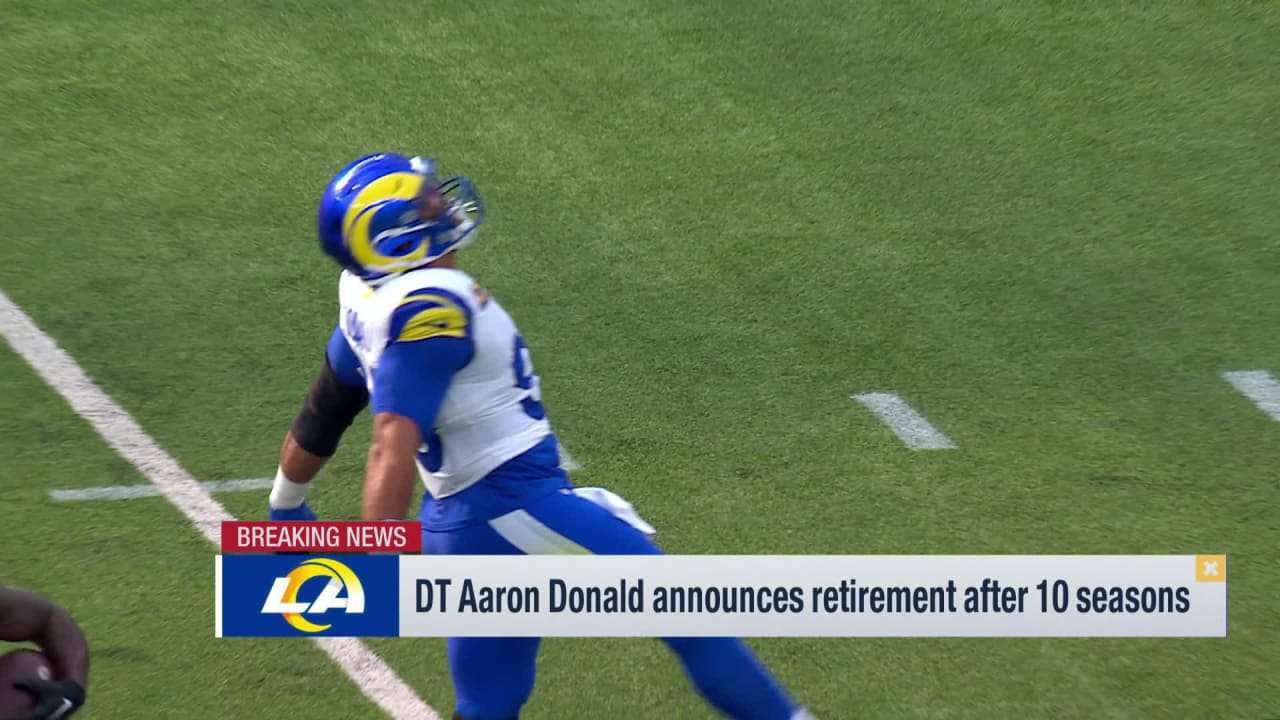 Los Angeles Rams defensive tackle Aaron Donald announces his retirement ...