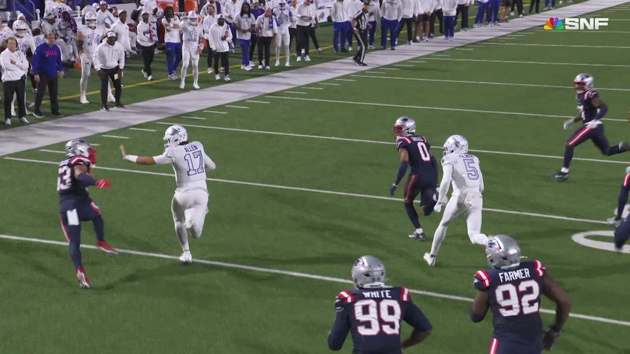 Buffalo Bills quarterback Josh Allen finds a hole in New England ...
