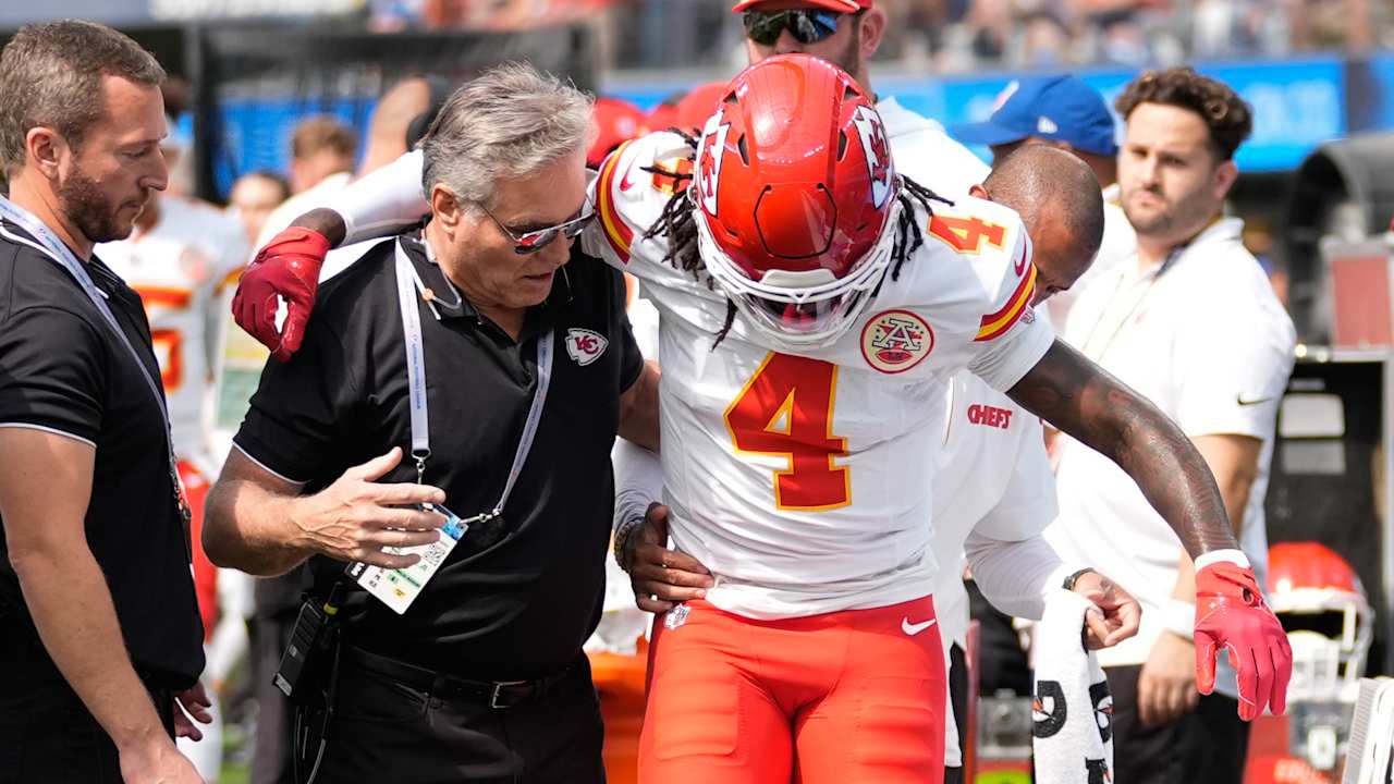 Chiefs WR Rashee Rice (knee) placed on injured reserve, out at least ...
