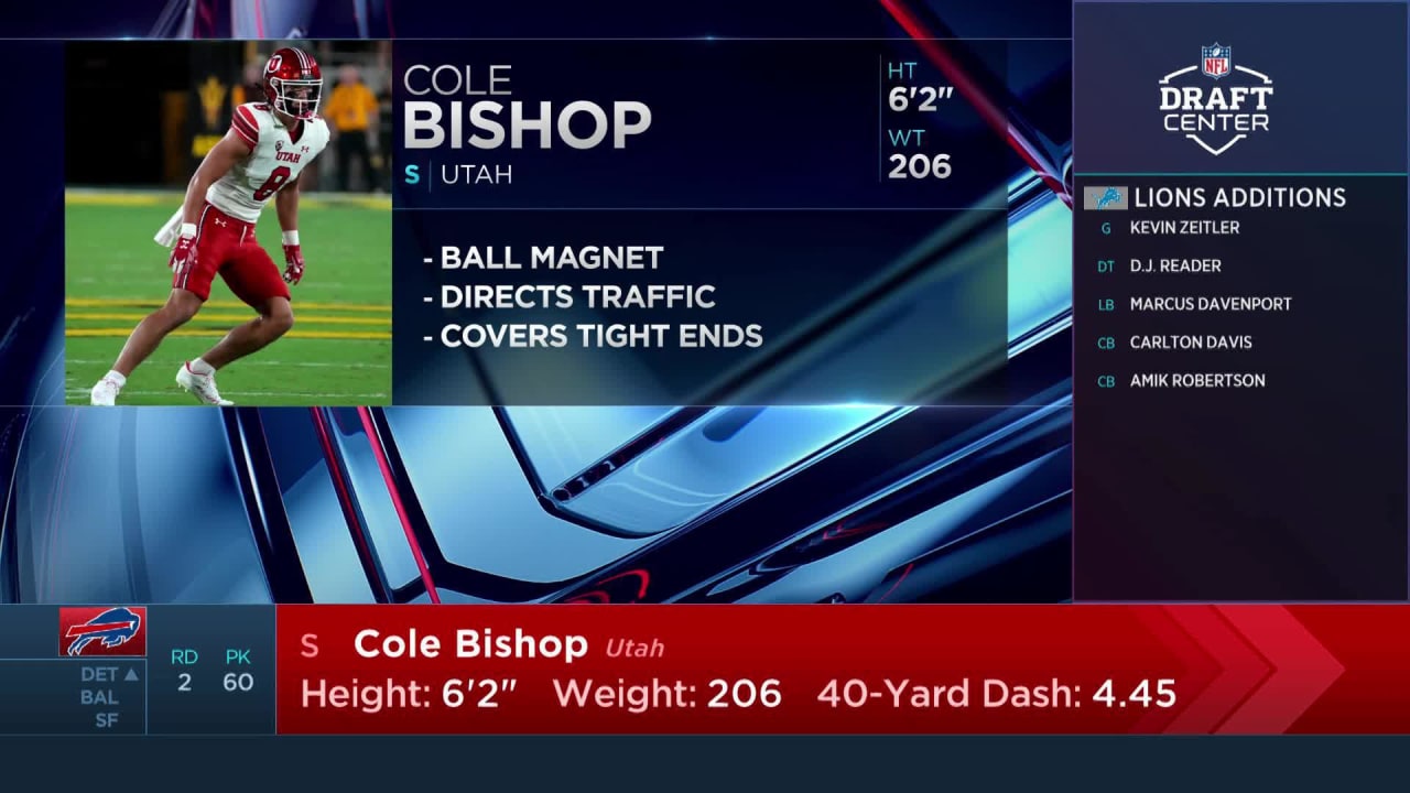 NFL Network's Lance Zierlein on Buffalo Bills safety Cole Bishop: 'He is built like an NFL safety'