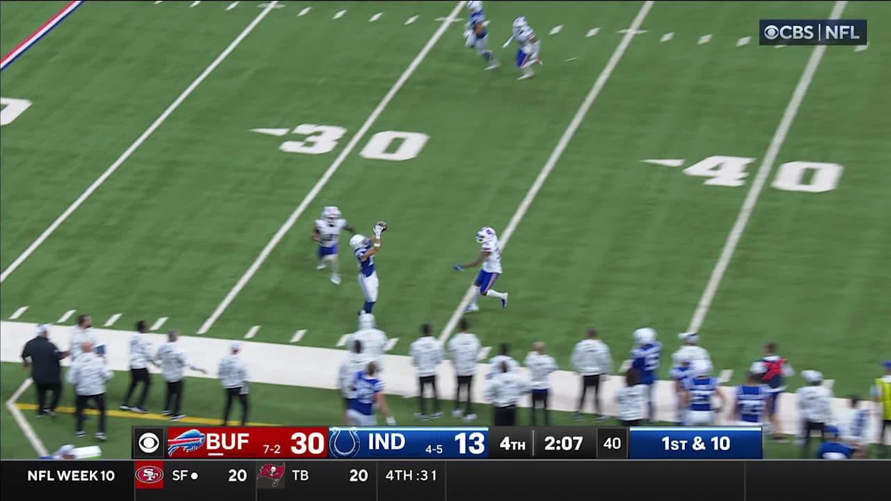 Indianapolis Colts wide receiver Alec Pierce makes a spinning "Toe Drag ...