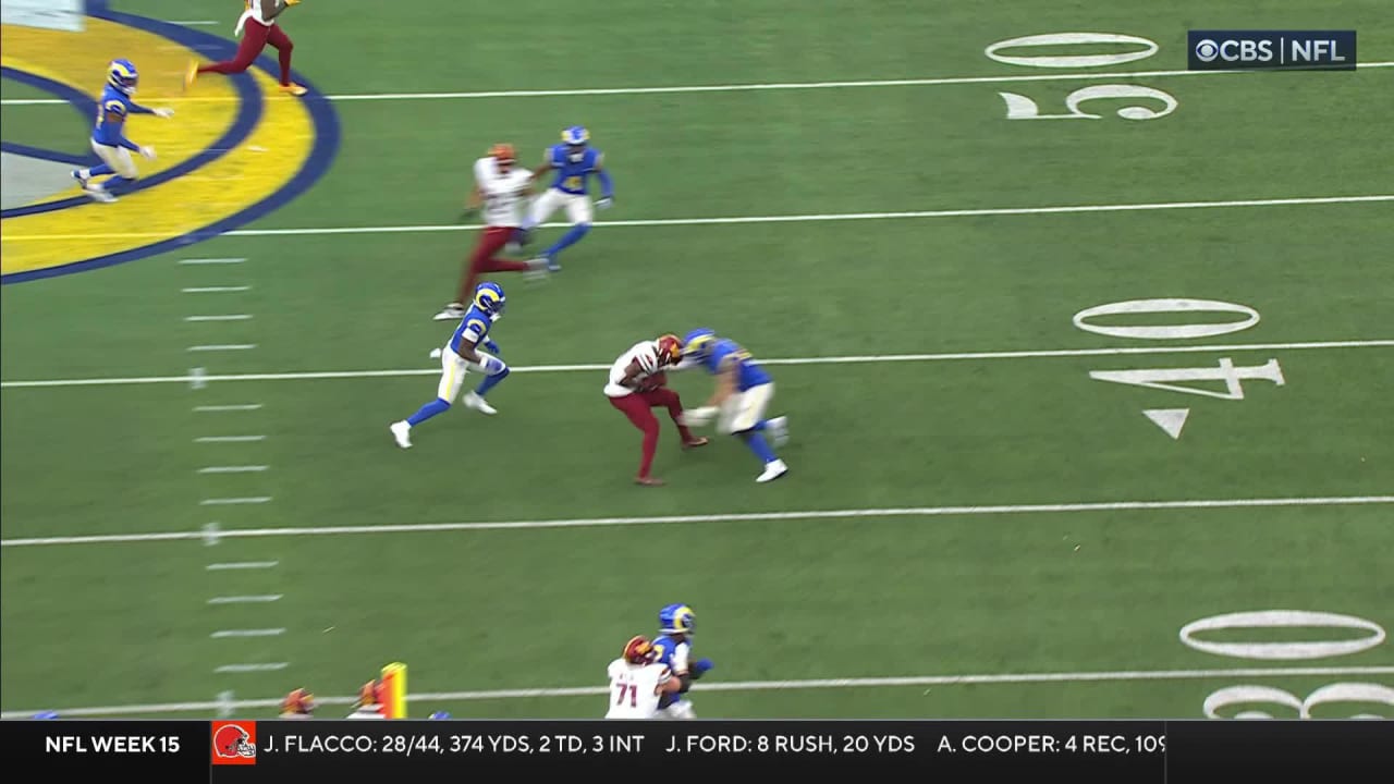 Los Angeles Rams outside linebacker Michael Hoecht breaks up Washington ...