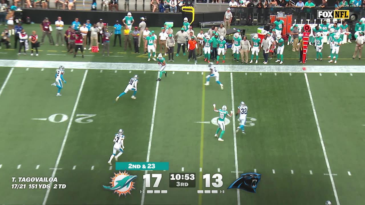Miami Dolphins quarterback Tua Tagovailoa finds tight end Tanner Conner ...