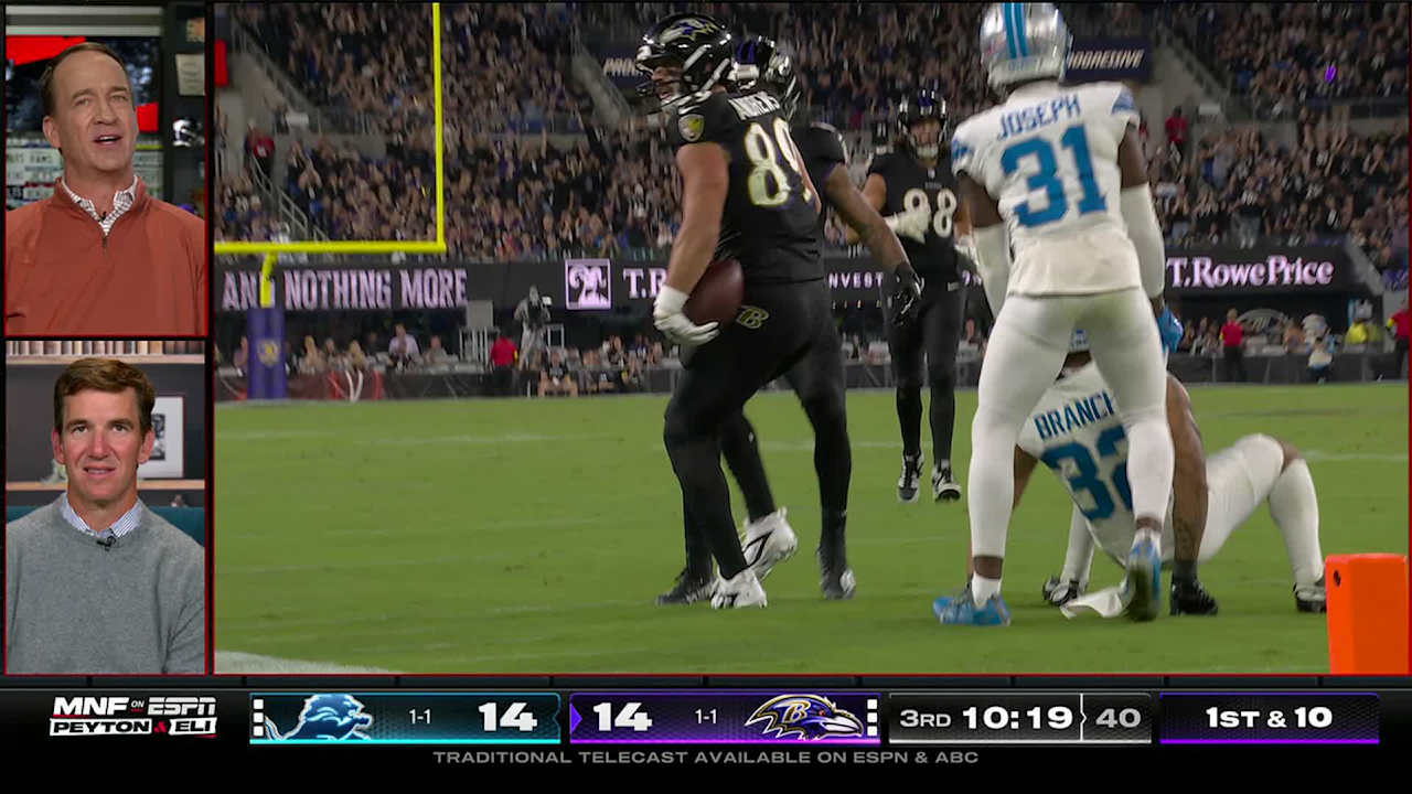 Peyton Manning and Eli Manning detail Baltimore Ravens tight end Mark ...