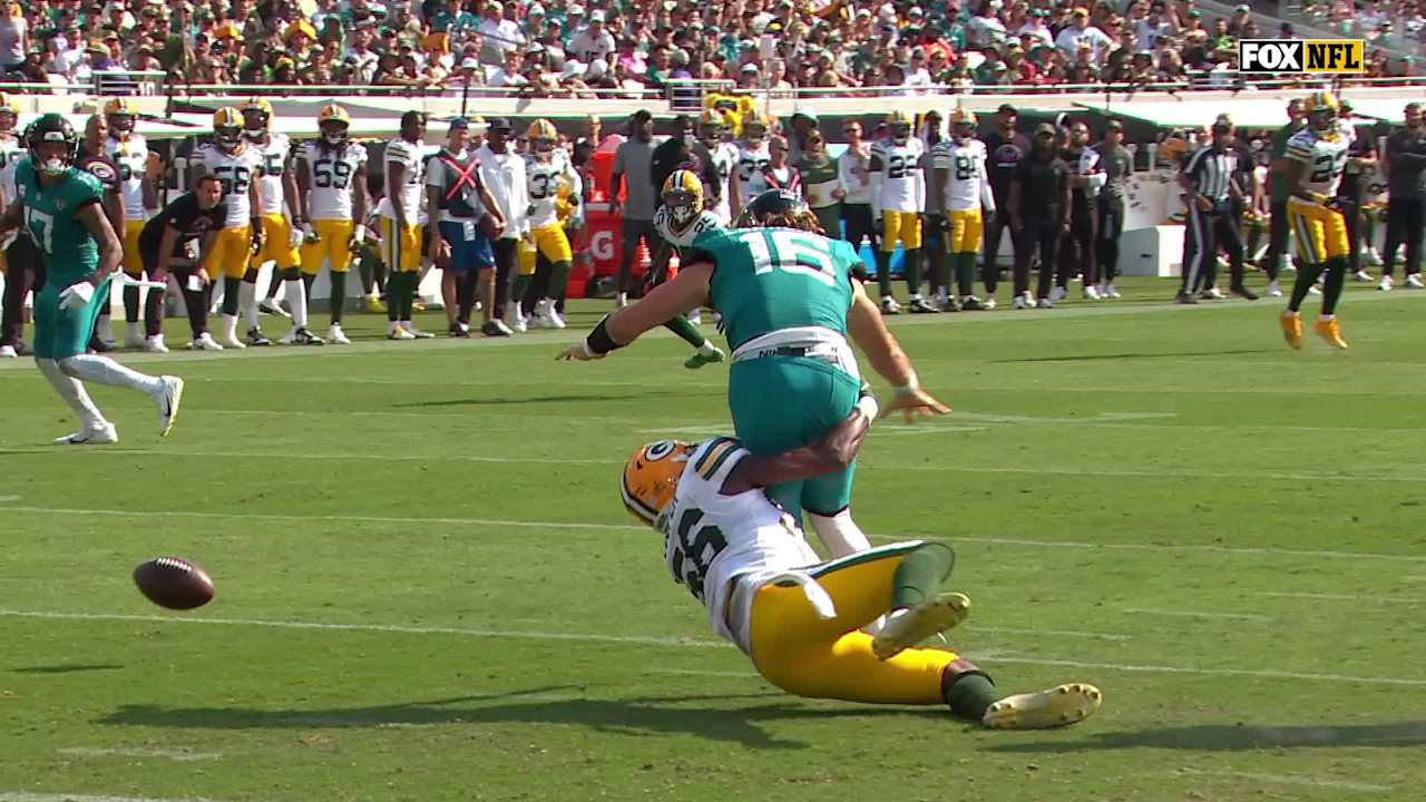 Green Bay Packers linebacker Edgerrin Cooper strip-sacks Jaguars ...