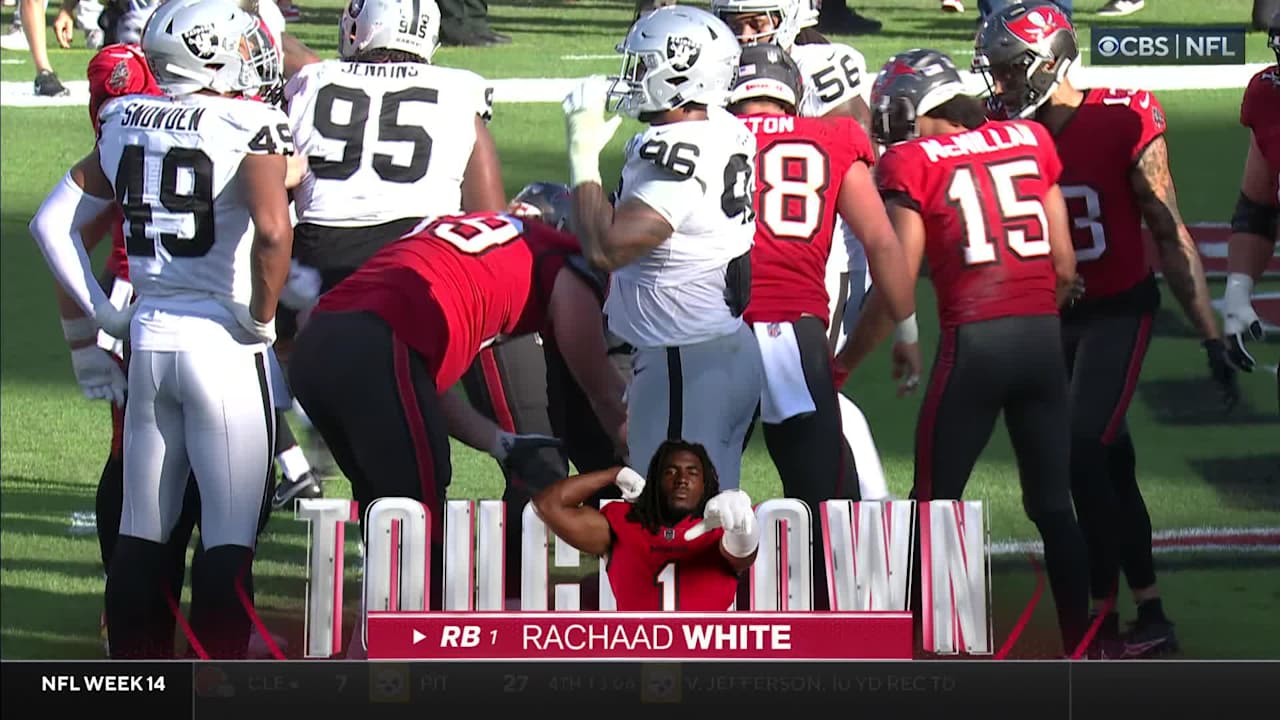 Tampa Bay Buccaneers running back Rachaad White goes straight through ...