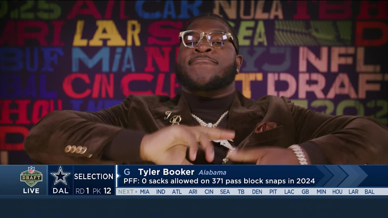 Dallas Cowboys select offensive guard Tyler Booker with No. 12 pick in ...