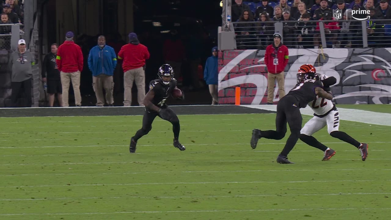 Baltimore Ravens wide receiver Odell Beckham Jr. picks up a holding ...