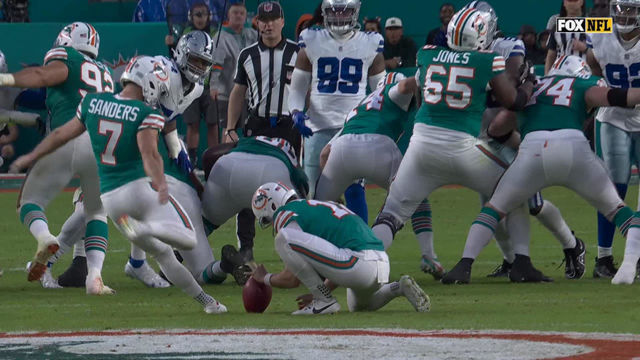 Miami Dolphins kicker Jason Sanders' 52-yard FG trims Dallas Cowboys' lead to 7-6