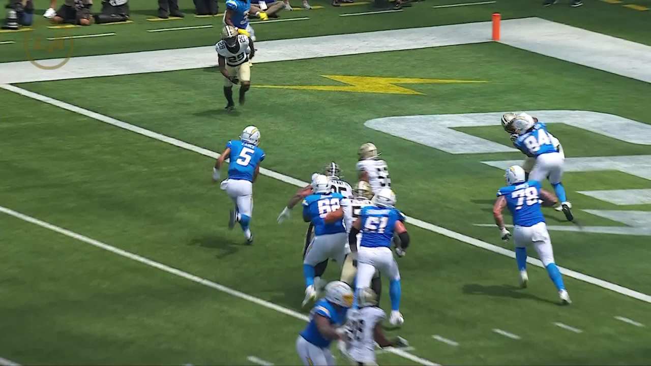 Los Angeles Chargers quarterback Trey Lance finishes drive with 5-yard ...