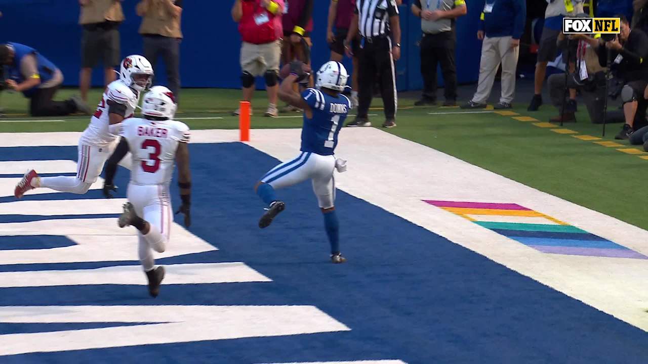 Indianapolis Colts quarterback Daniel Jones' touchdown pass to wide ...