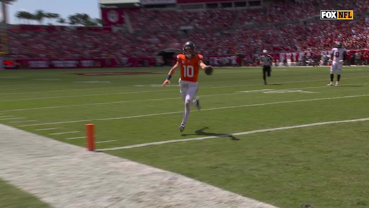 Broncos quarterback Bo Nix notches a rushing TD to cap 70-yard opening ...
