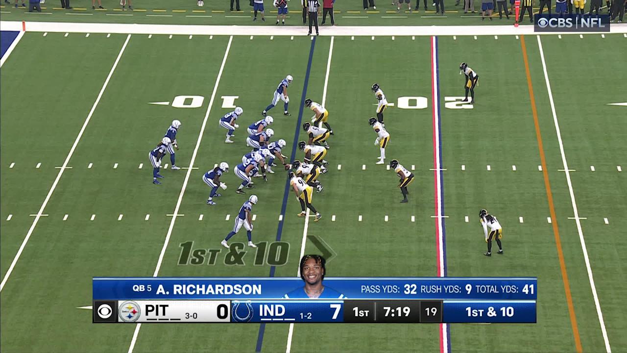 Indianapolis Colts quarterback Anthony Richardson's 28-yard connection ...