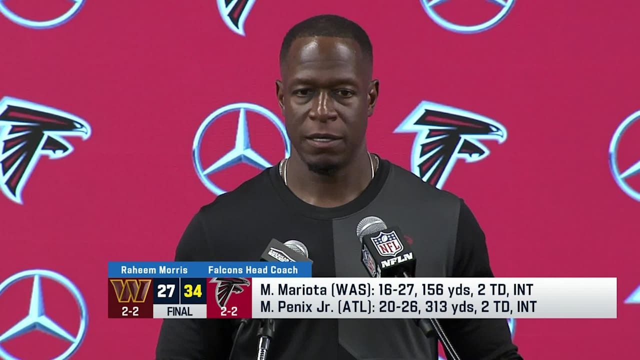 Atlanta Falcons head coach Raheem Morris reflects on Falcons win vs ...