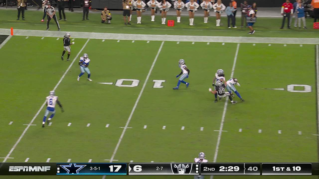 Dallas Cowboys safety Markquese Bell intercepts Las Vegas Raiders ...