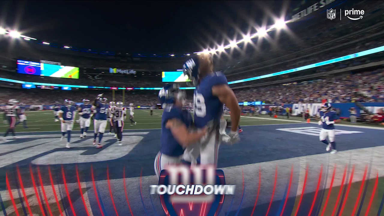 New York Giants quarterback Jaxson Dart to tight end Greg Dulcich ...
