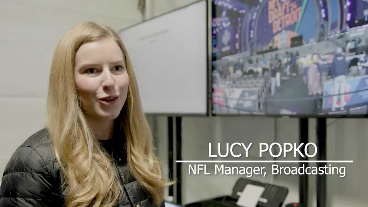 NFL Broadcasting Manager Lucy Popko describes draft process as teams turn in cards, players walk ...