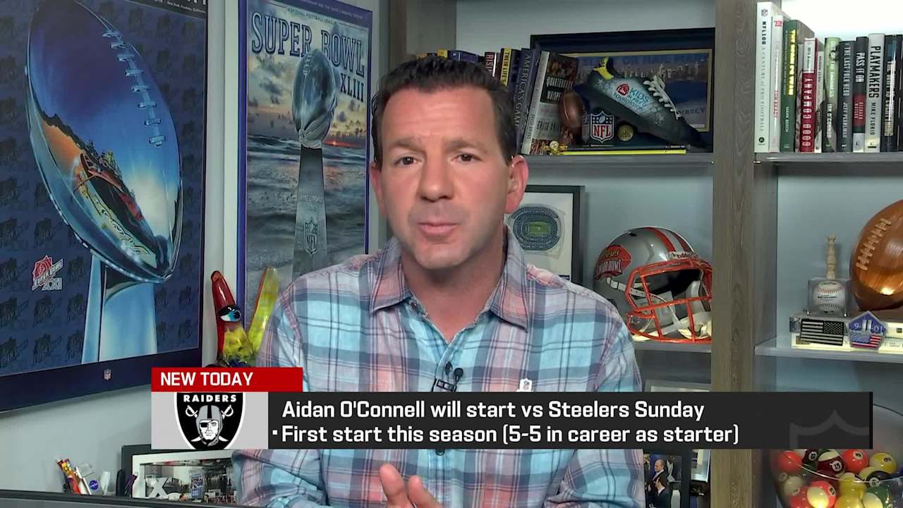Las Vegas Raiders quarterback Aidan O'Connell will start vs. Pittsburgh ...