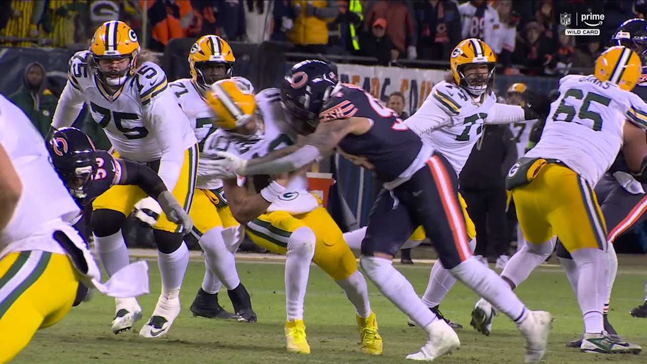 Chicago Bears defensive end Austin Booker delivers a hit-stick sack to ...