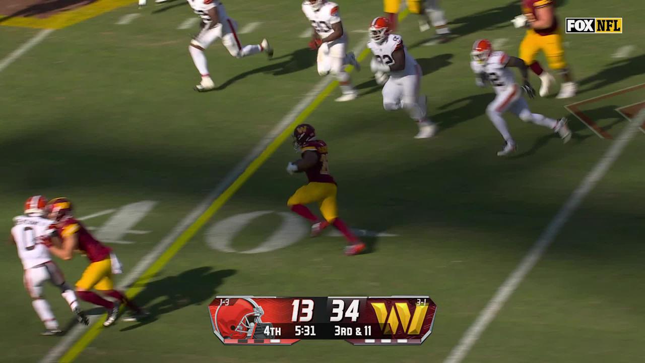 Washington Commanders running back Jeremy McNichols gashes Cleveland ...