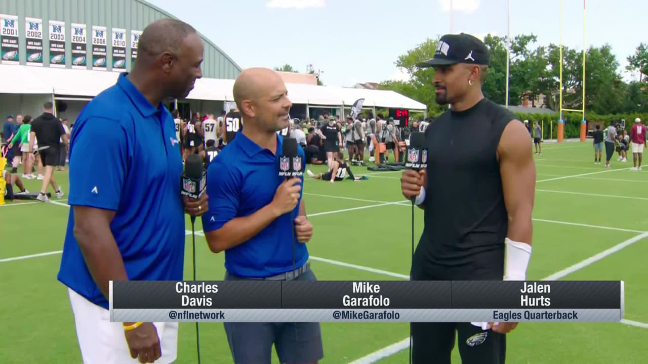 Quarterback Jalen Hurts joins CBS' broadcaster Charles Davis, NFL Network Insider Mike Garafolo ...