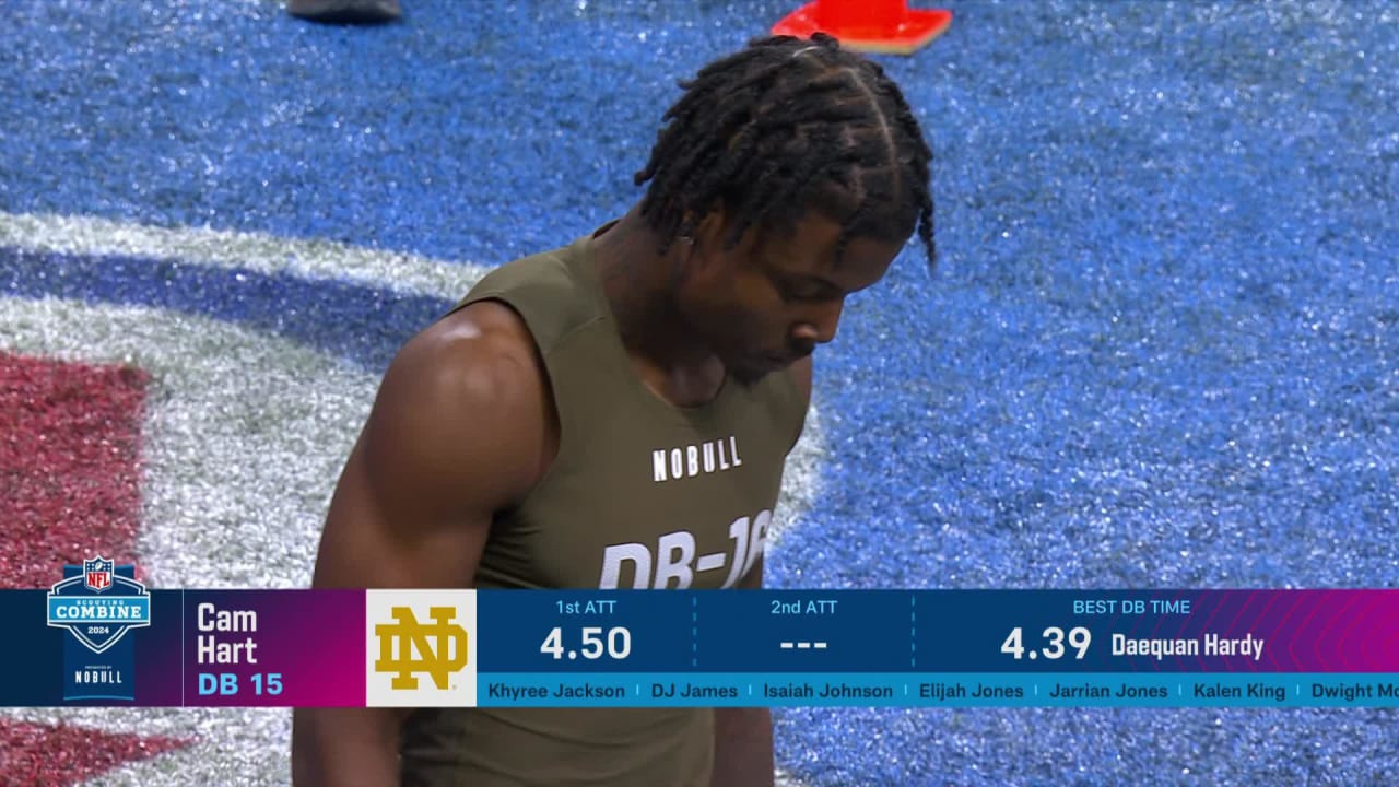 Cornerback Khyree Jackson runs 40-yard dash at 2024 combine